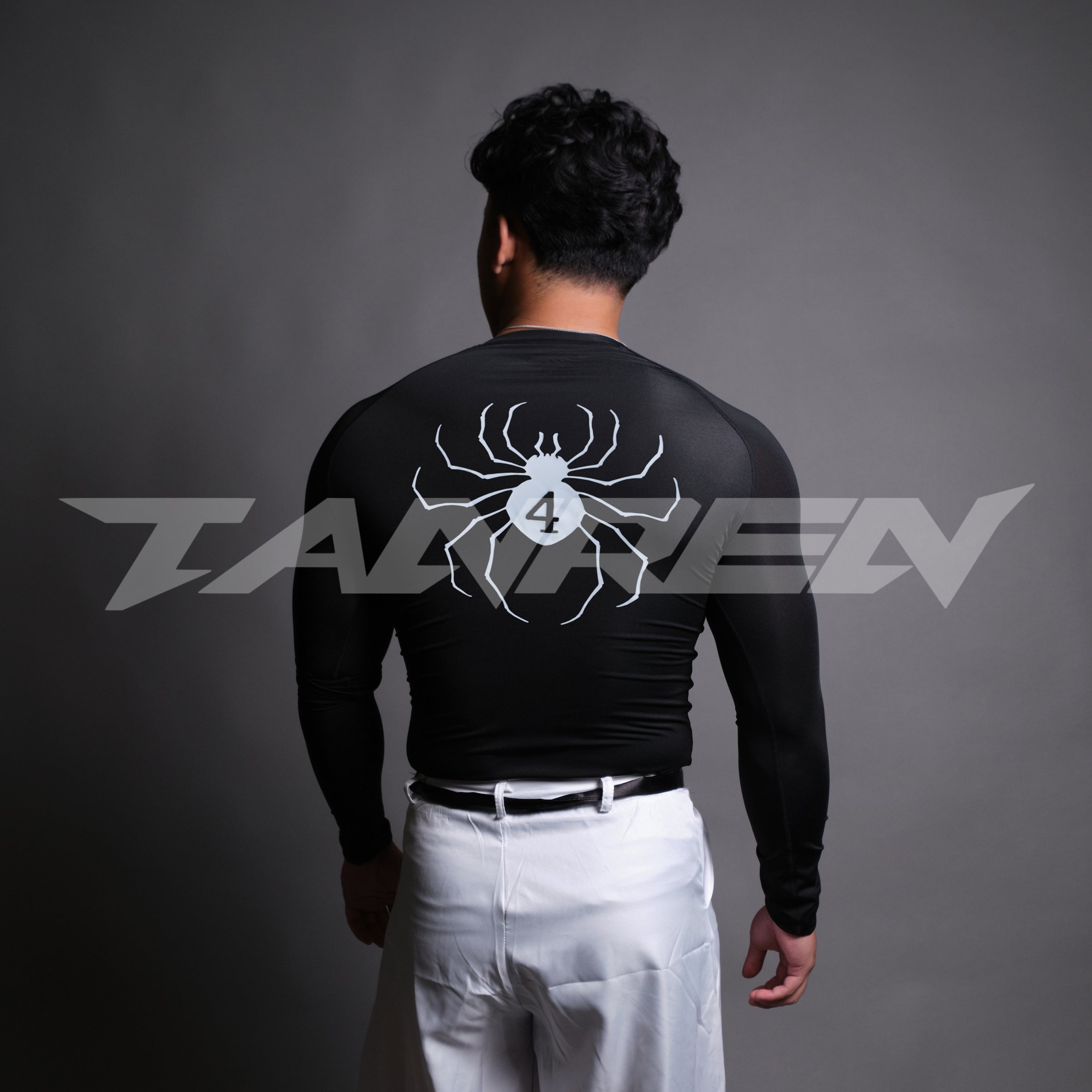 Reflective Hisoka Spider Compression Long Sleeve in Black